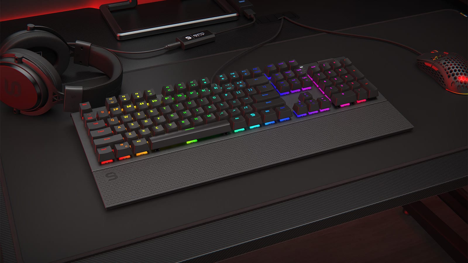 SPC Gear GK650K Omnis full-size keyboard with palm rest & clever ...